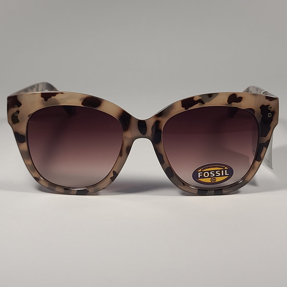 Fossil FW222 Oversize Cat Eye Sunglasses Light Tortoise Frame / Brown