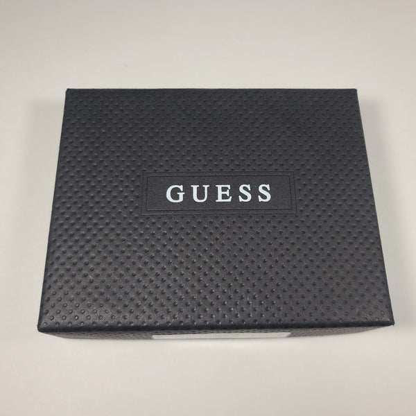 Guess Los Angeles Men's Bifold Guess Stamp Logo Leather Wallet Black P
