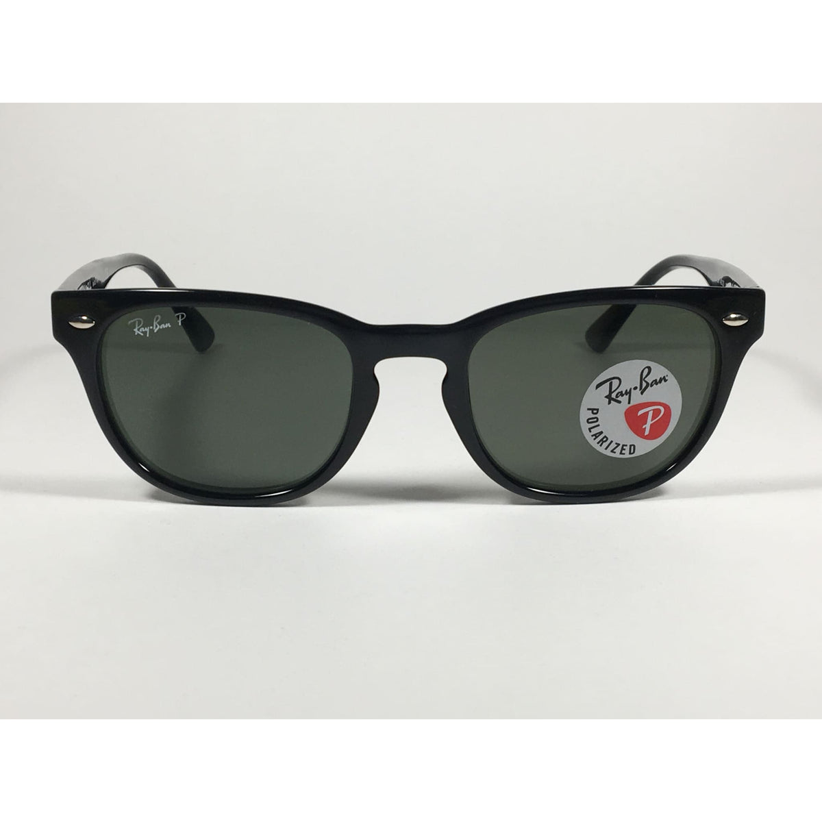 Ray-Ban Polarized Keyhole Wayfarer Sunglasses Black Gloss Frame Green